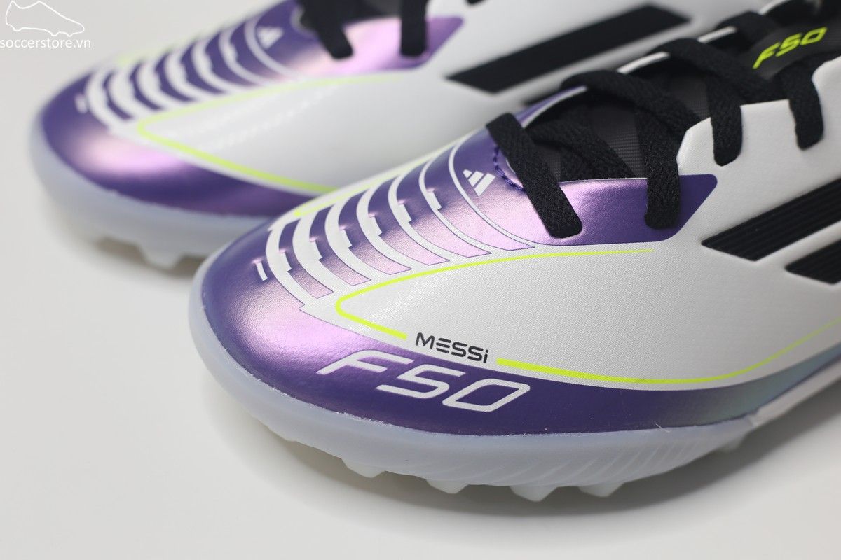Giày bóng đá trẻ em Adidas F50 League TF J Messi Kids màu trắng đen ...