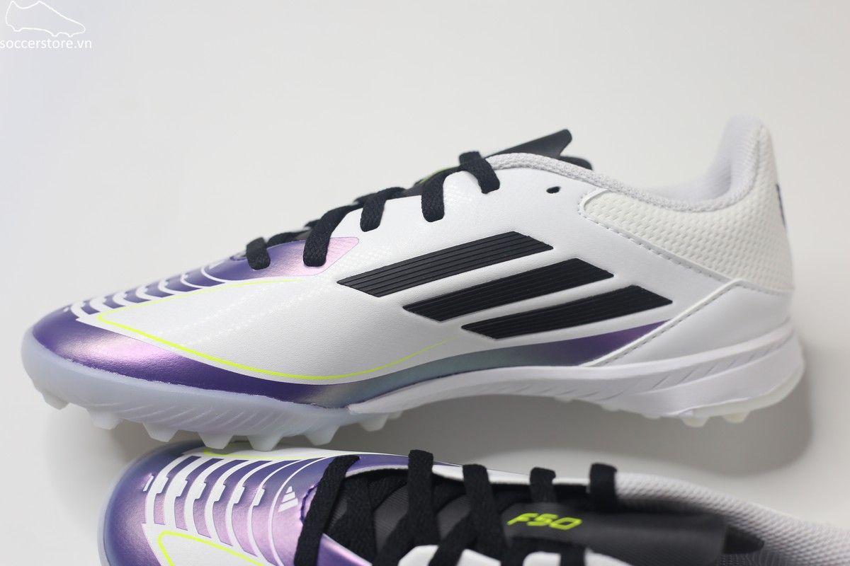 Giày bóng đá trẻ em Adidas F50 League TF J Messi Kids màu trắng đen ...