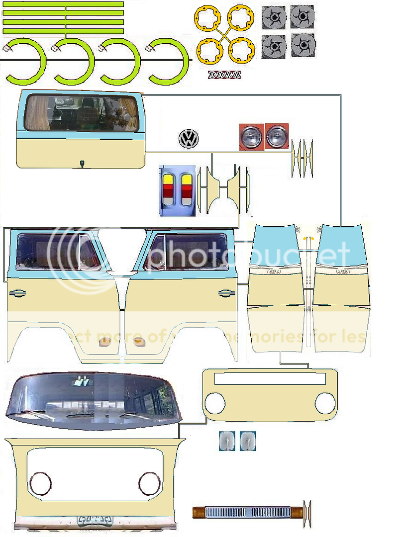TheSamba.com :: Gallery - VW Bus Bay Window in papercraft (the rim)