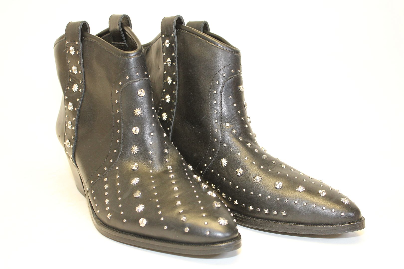 Sam Edelman Womens Size 8 M 39 Brian Black Studded Ankle Boots FH | eBay