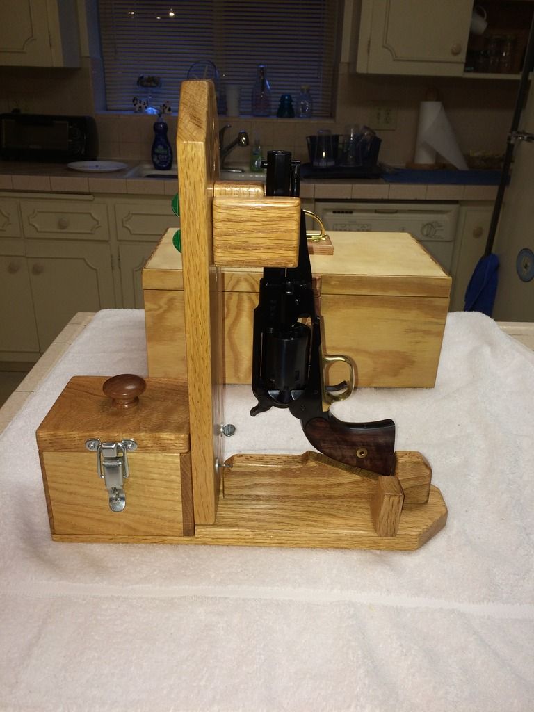 Wooden loading stand for cap&ball revolvers - Calguns.net