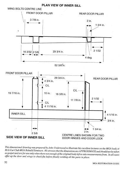 Diagram of chassis dimensions? : MGA Forum : The MG Experience