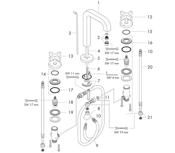 Hansgrohe Axor Citterio Chrome 170 Basin Mixer With 140mm Spout ...