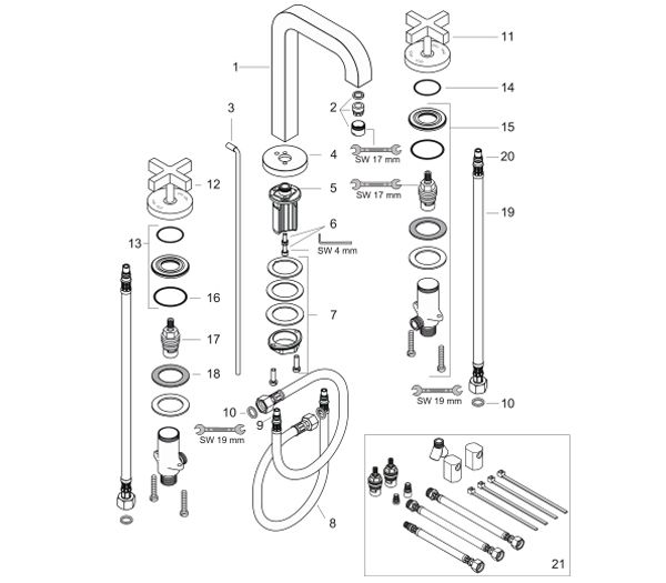 Hansgrohe Axor Citterio Chrome 170 Basin Mixer With 140mm Spout ...