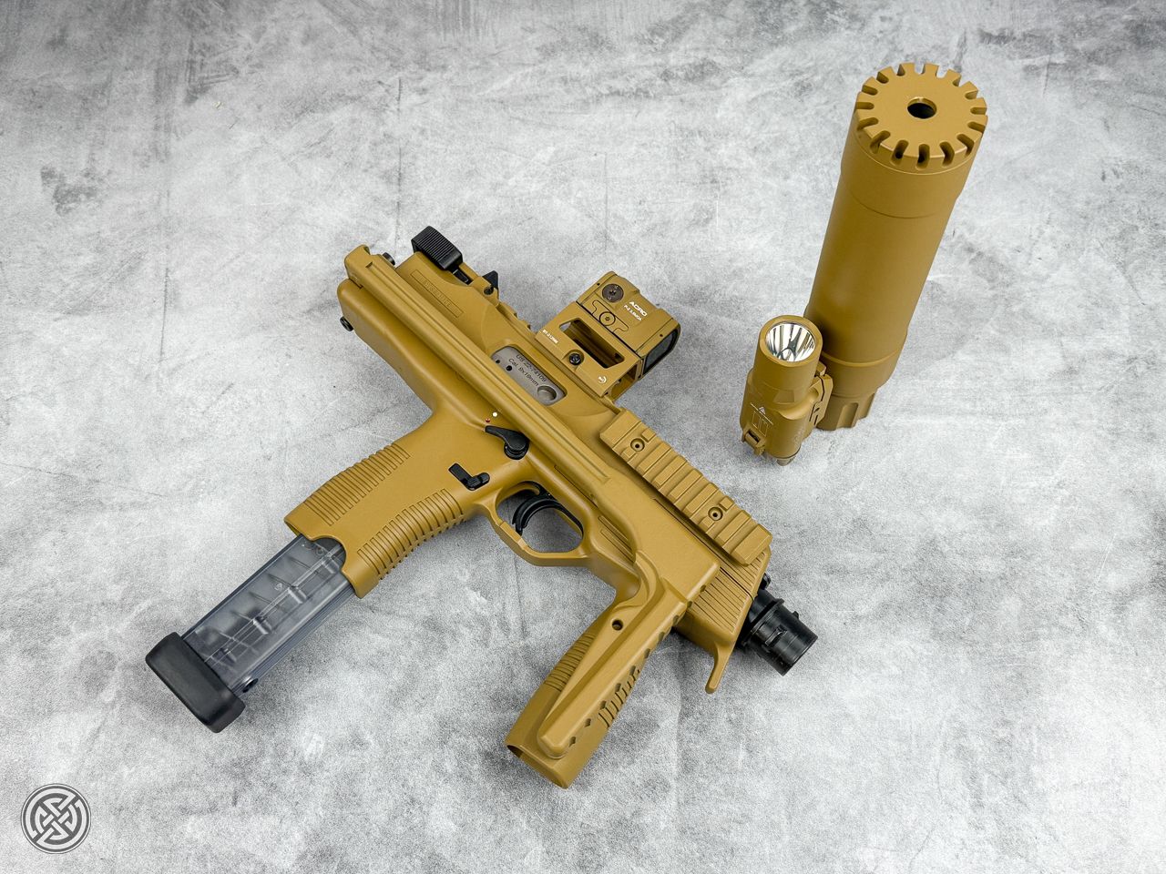 B&T TP9 Compete SBR kit with Suppressor, X300-T and Acro P2 - RAL8000 ...