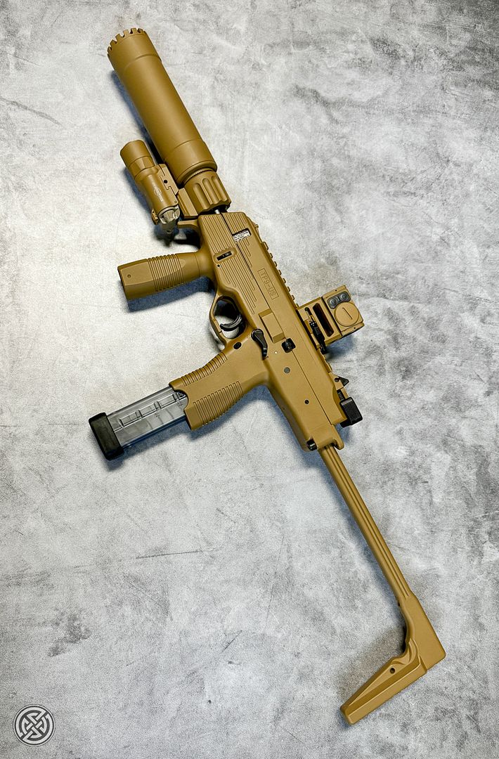 B&T TP9 Compete SBR kit with Suppressor, X300-T and Acro P2 - RAL8000 ...