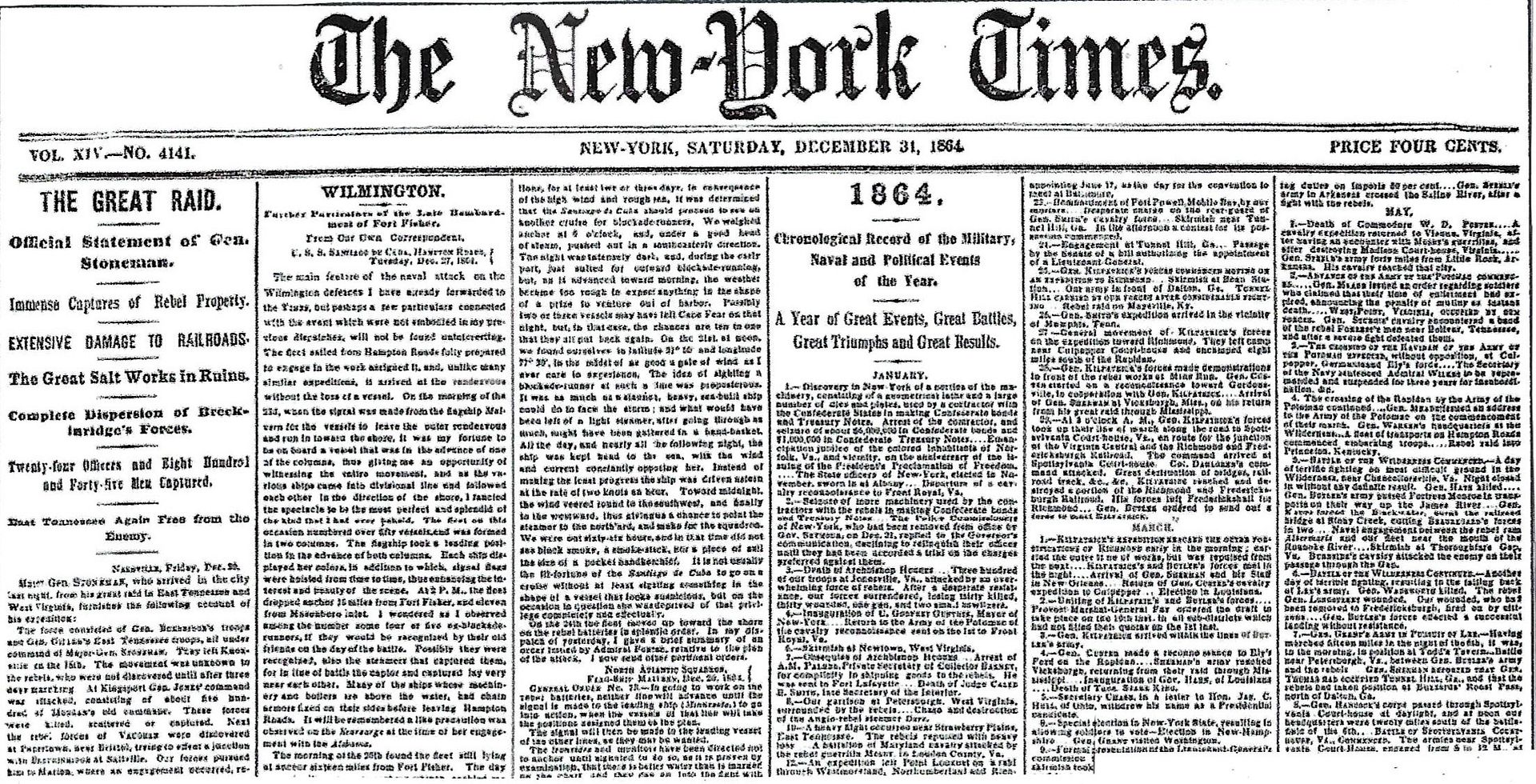 THE GREAT RAID: Official Statement of Gen. Stoneman; Immense Captures ...