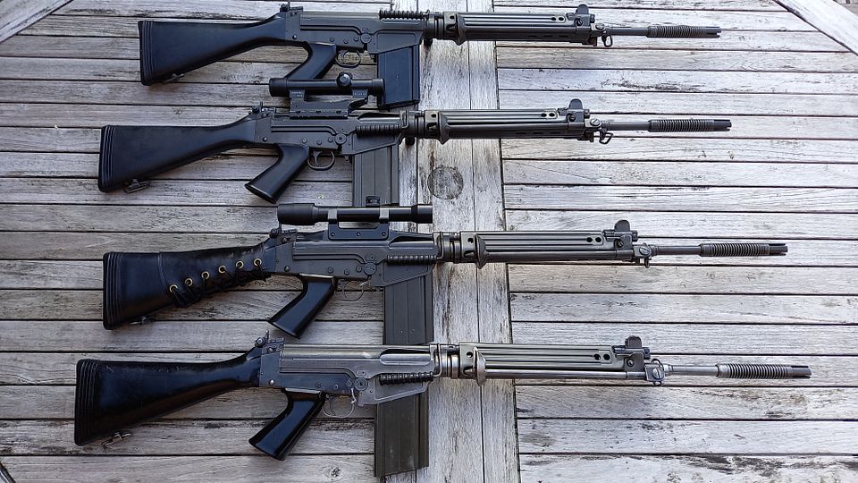 STG58 party time... 3 STEYR and one early FN made STG58 + a MECAR rifle ...