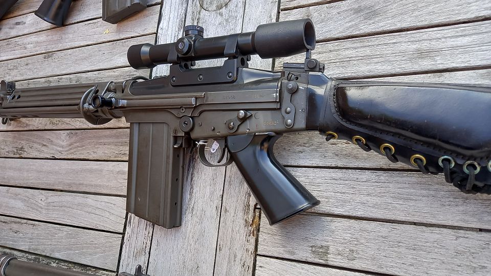 STG58 party time... 3 STEYR and one early FN made STG58 + a MECAR rifle ...