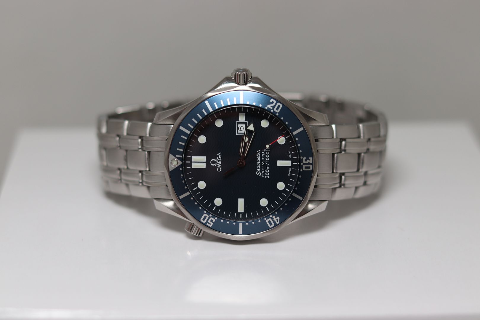 SOLD Omega Seamaster Pro 300M Quartz SMP 2541.80 Blue Wave Dial OG ...