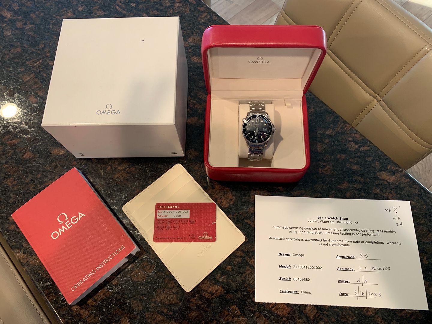 SOLD Omega Seamaster Pro SMP 212.30.41.20.01.002 Black Wave 2500 "D ...