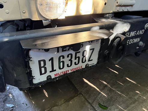 Rear License Plate Holder - HUMVEE M1097A2 - G503 Military Vehicle ...