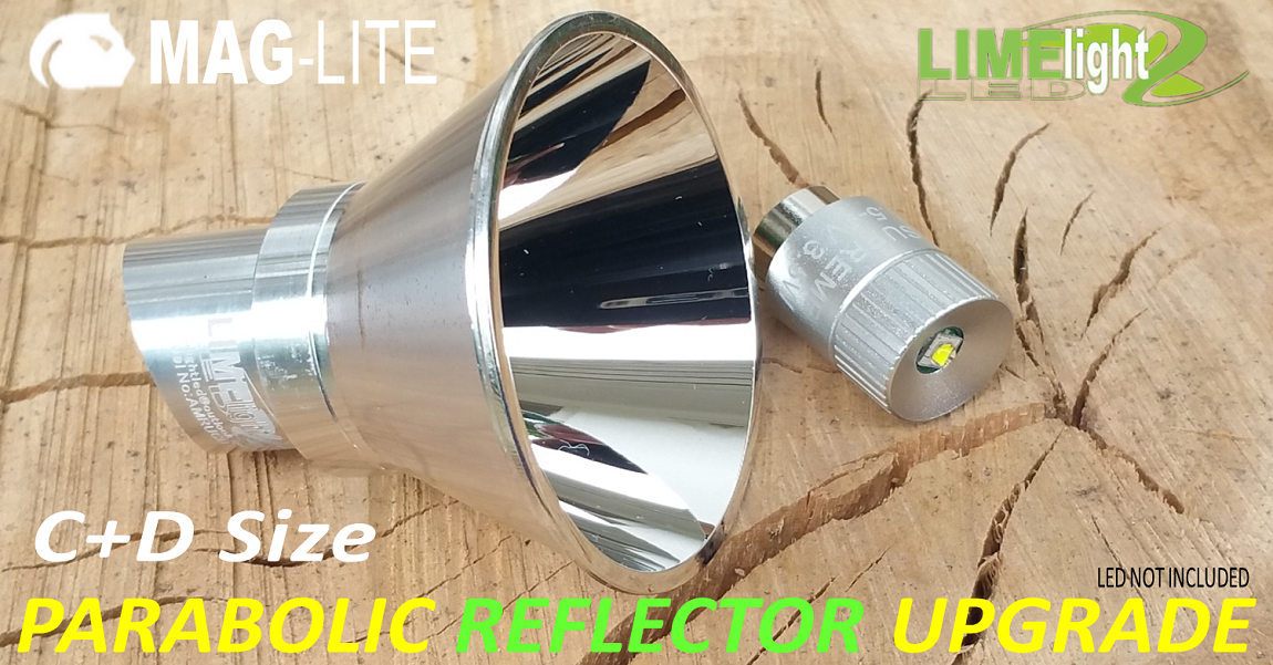 MAGLITE UPGRADE PARABOLIC REFLECTOR FLASHLIGHT TORCH C & D SIZE ...