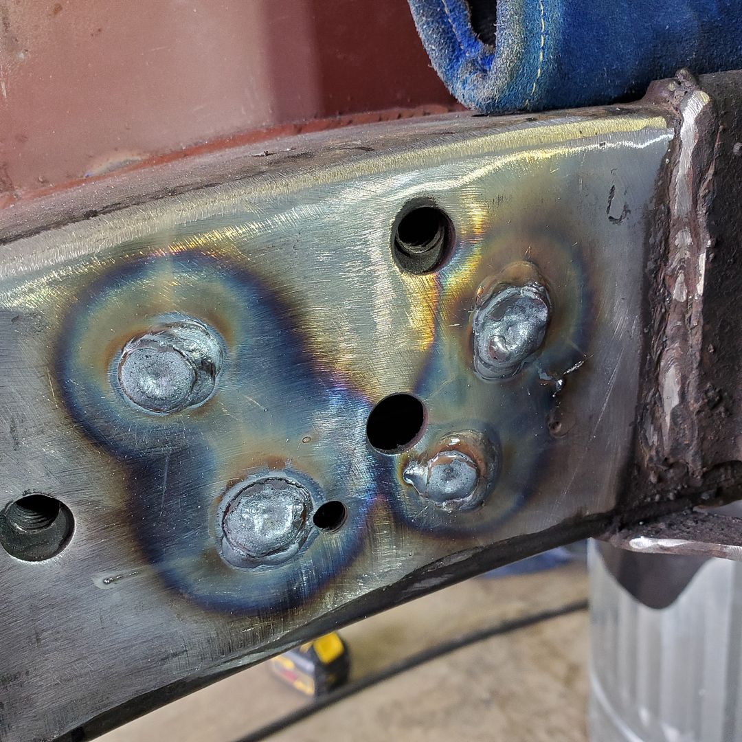 Drilling holes perfectly straight through both frame rails ...