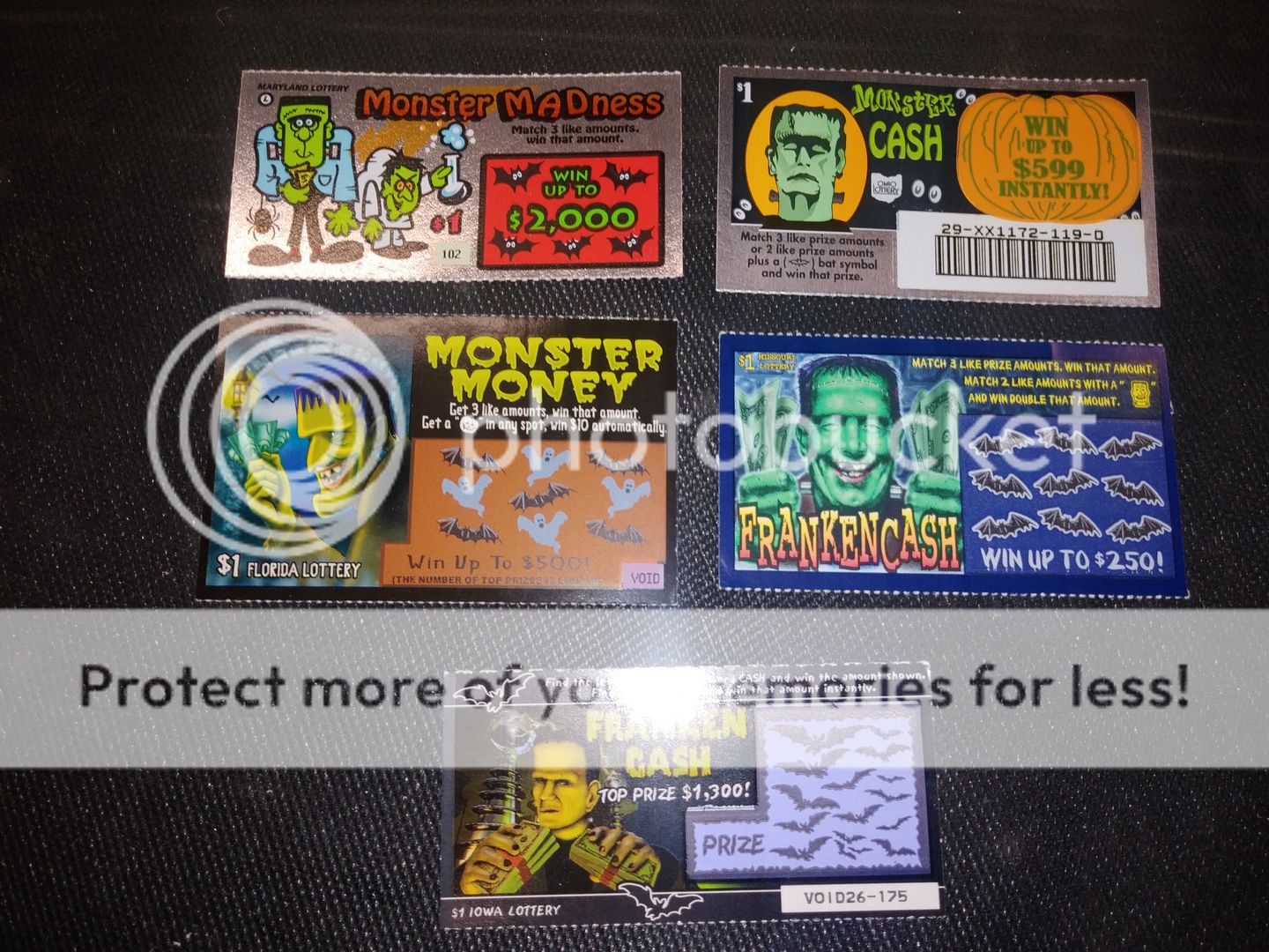 Horror/Halloween lottery scratch offs