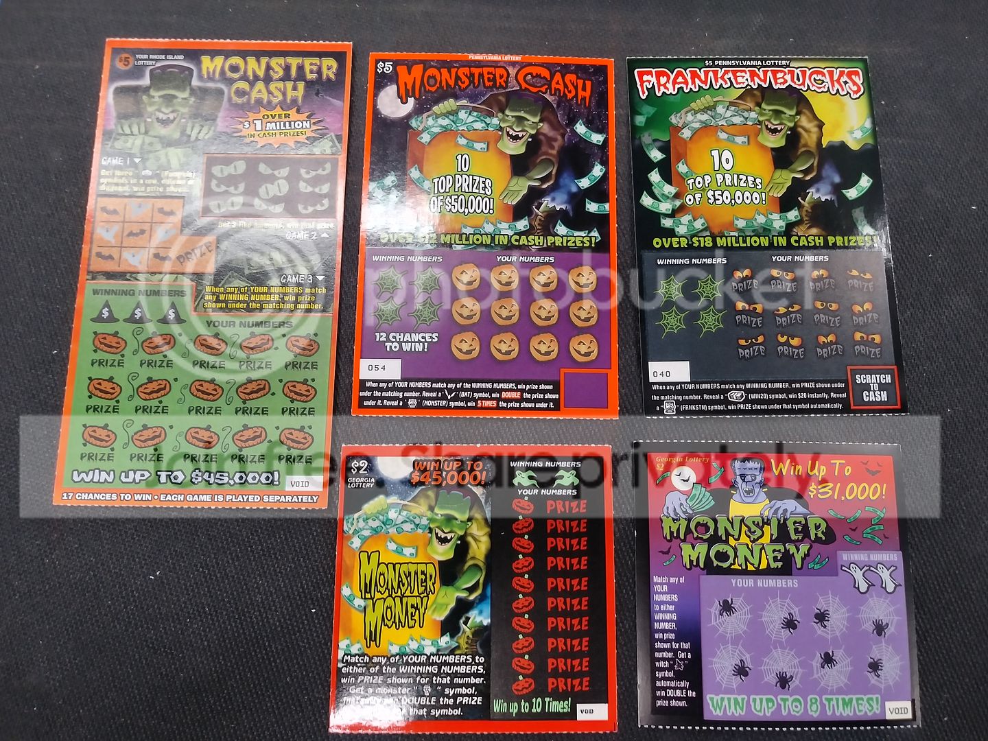 Horror/Halloween lottery scratch offs