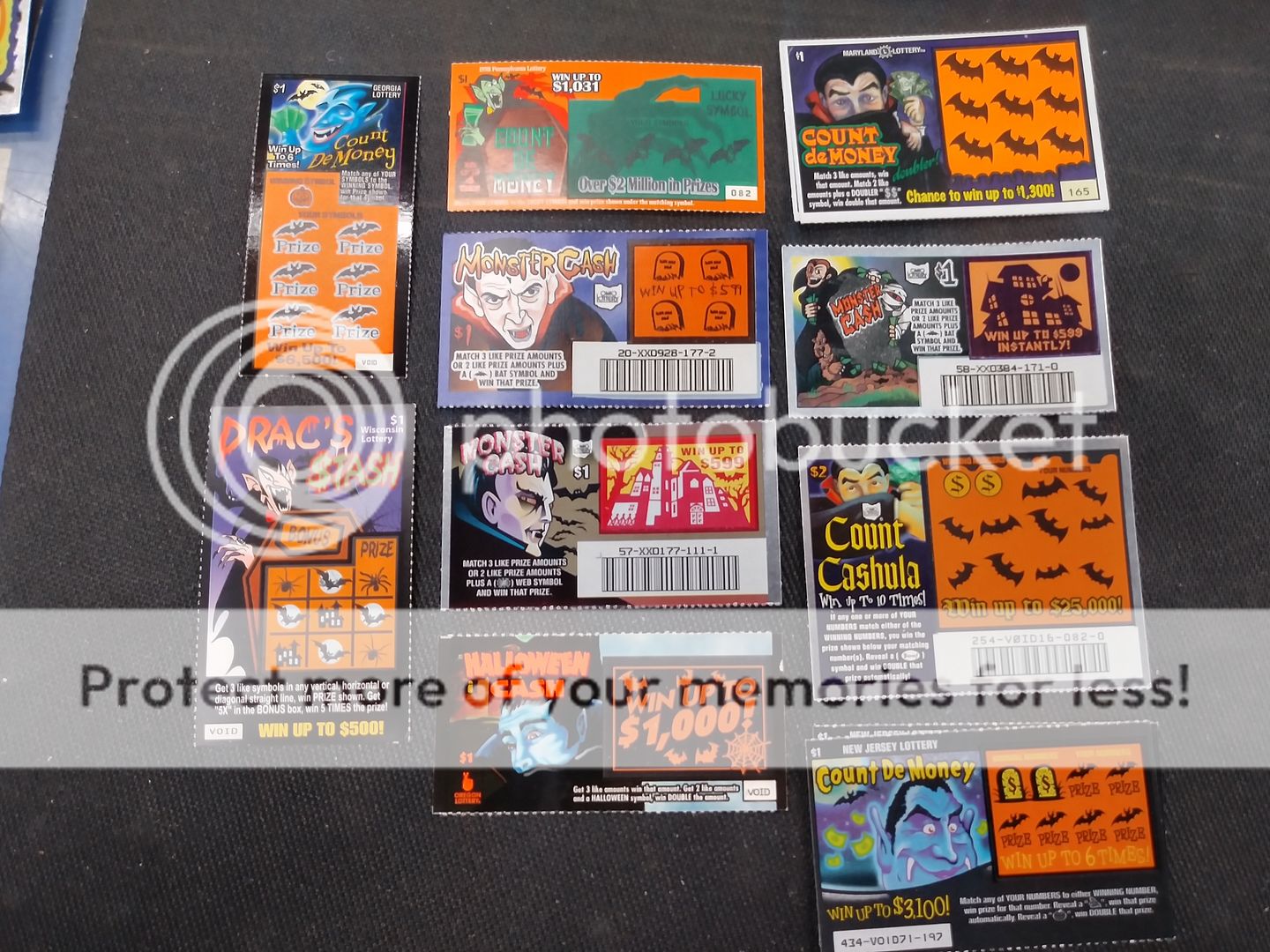 Horror/Halloween lottery scratch offs
