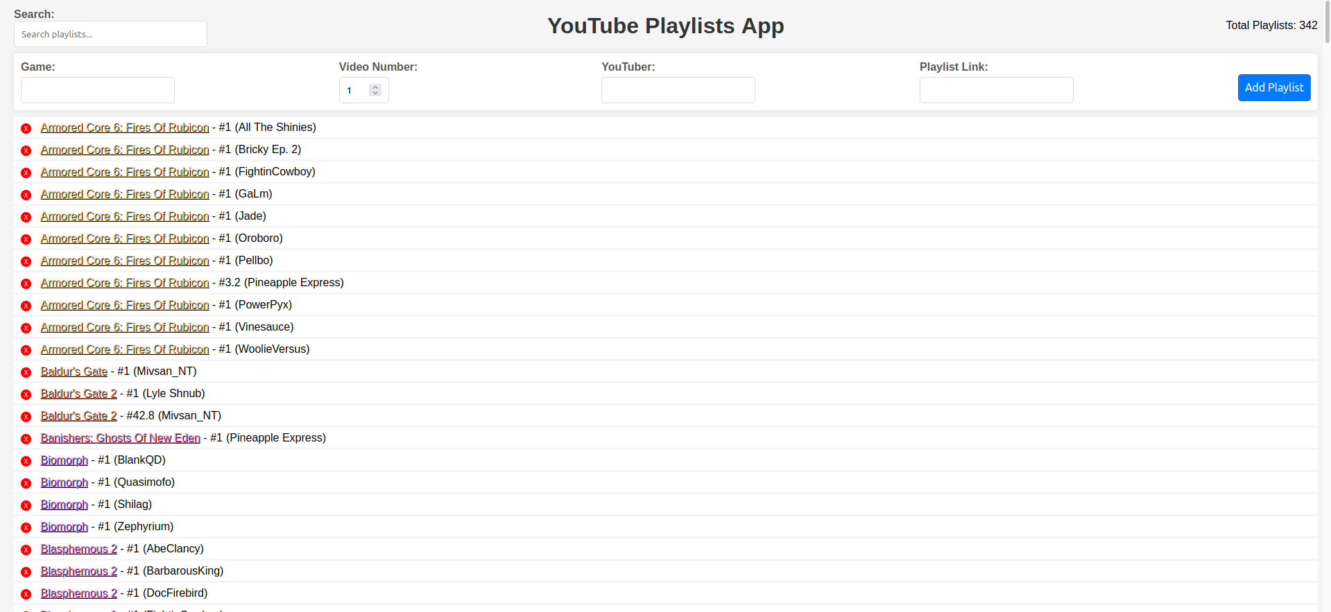 GitHub - devbret/youtube-playlists-app: Catalog your viewing progress with specific YouTube ...
