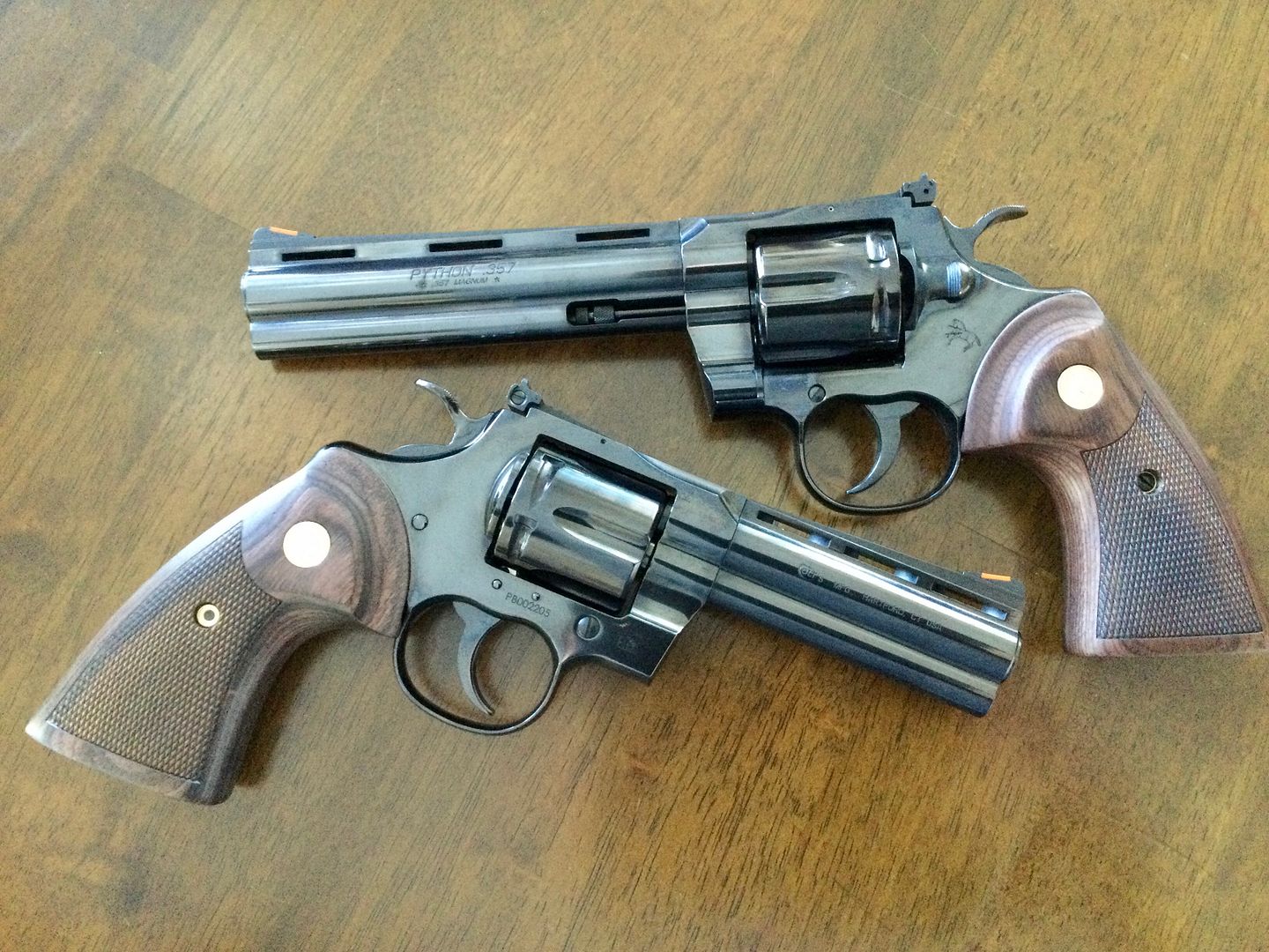 2024 Polished Blue Python side by side with 1984 Royal Blue Python ...