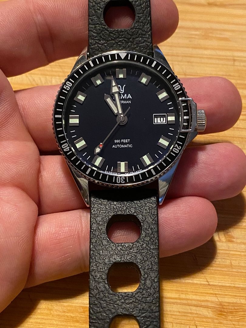 SOLD!! Yema Superman Heritage Mysterious Blue Automatic | WatchUSeek ...