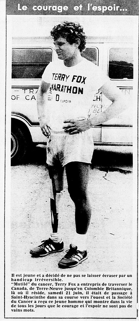 Le jour où Terry Fox passa (inaperçu) à travers Ste-Madeleine, St ...