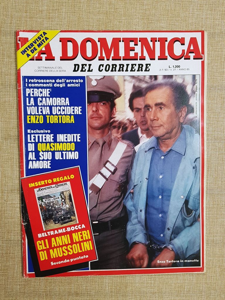 La Domenica del Corriere 2 luglio 1983 Tortora Quasimodo Mussolini Gibsonton