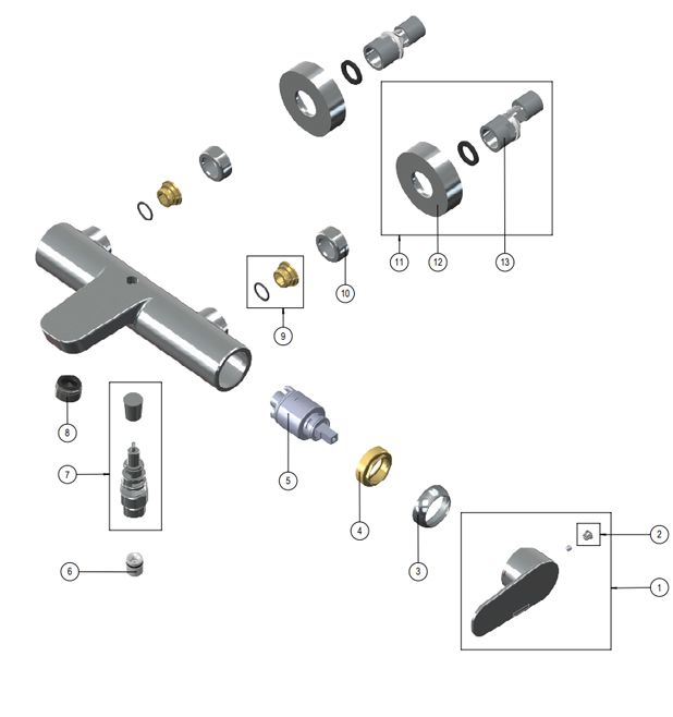 Ramon Soler Alexia Bath/Shower Mixer Tap 3605S Spare Parts