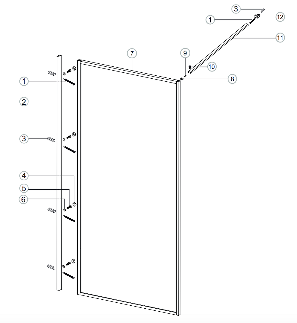 Merlyn Arysto Sleek Framed Shower Wall Spare Parts